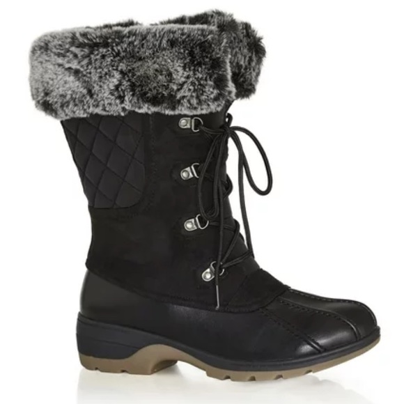 cloudwalkers | Shoes | Cloudwalkers Wide Fit 85ww Gwens Cold Weather Faux Suede Boots Hy08 ...